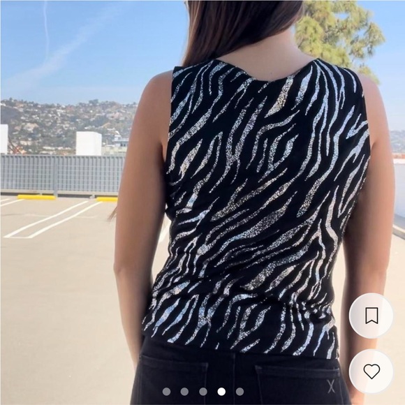 Tops | Vintage Womens Stunning Sparkly Zebra Tank | Poshmark